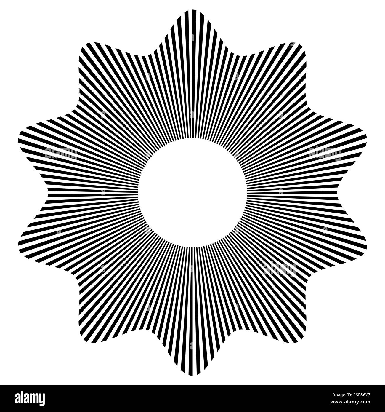 Radial Sunburst Design, radial rays stripes lines pattern badge Stock ...
