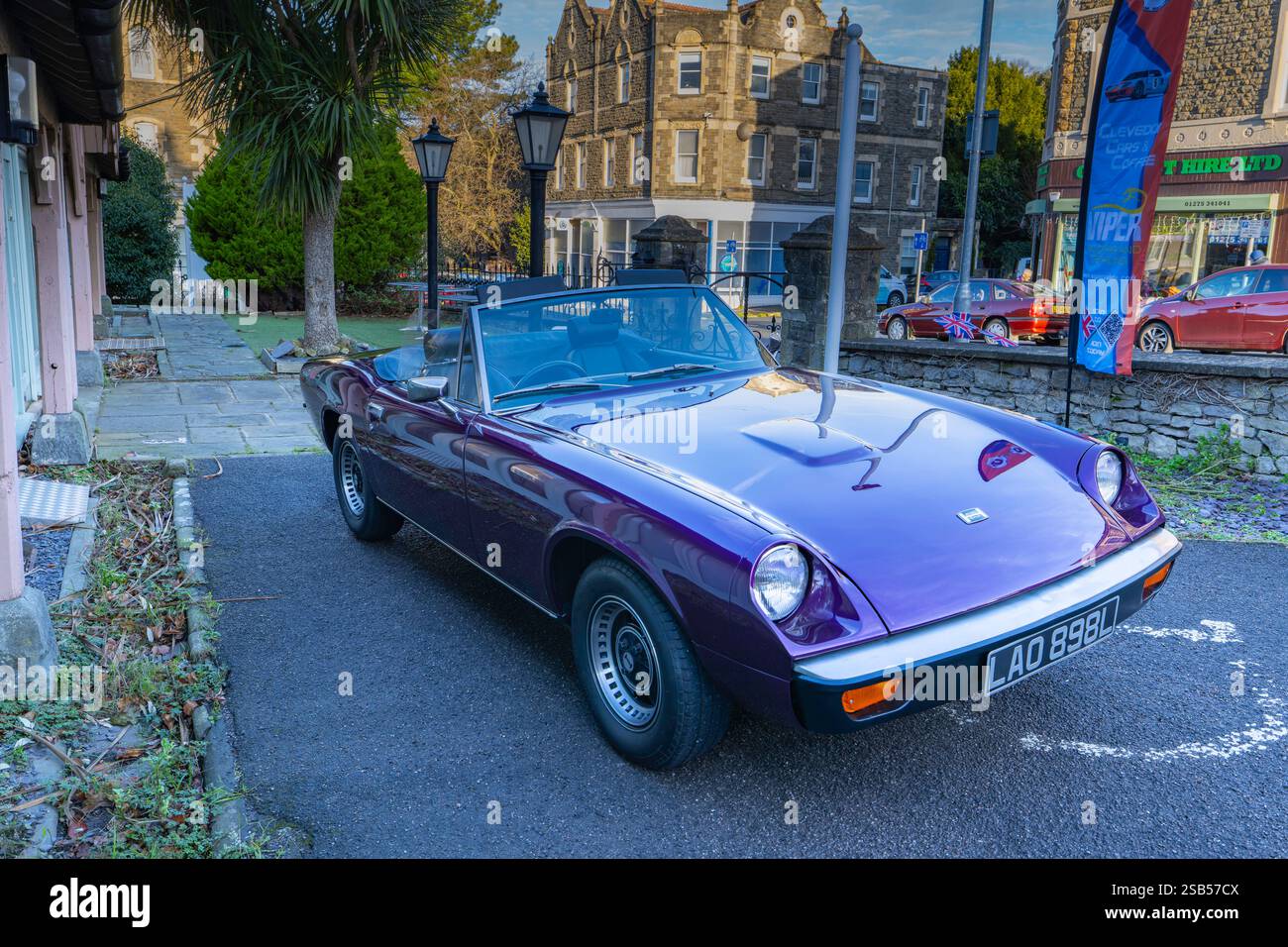 Jensen Healey purple Stock Photo - Alamy