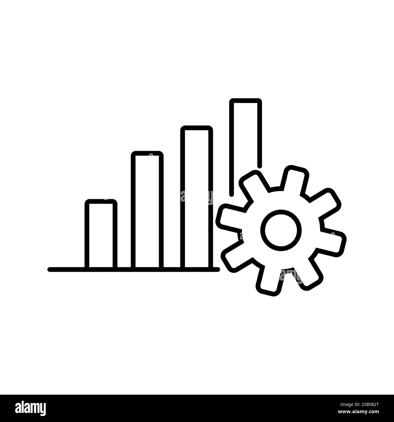 Growth progress graph gear icon Cut Out Stock Images & Pictures - Alamy