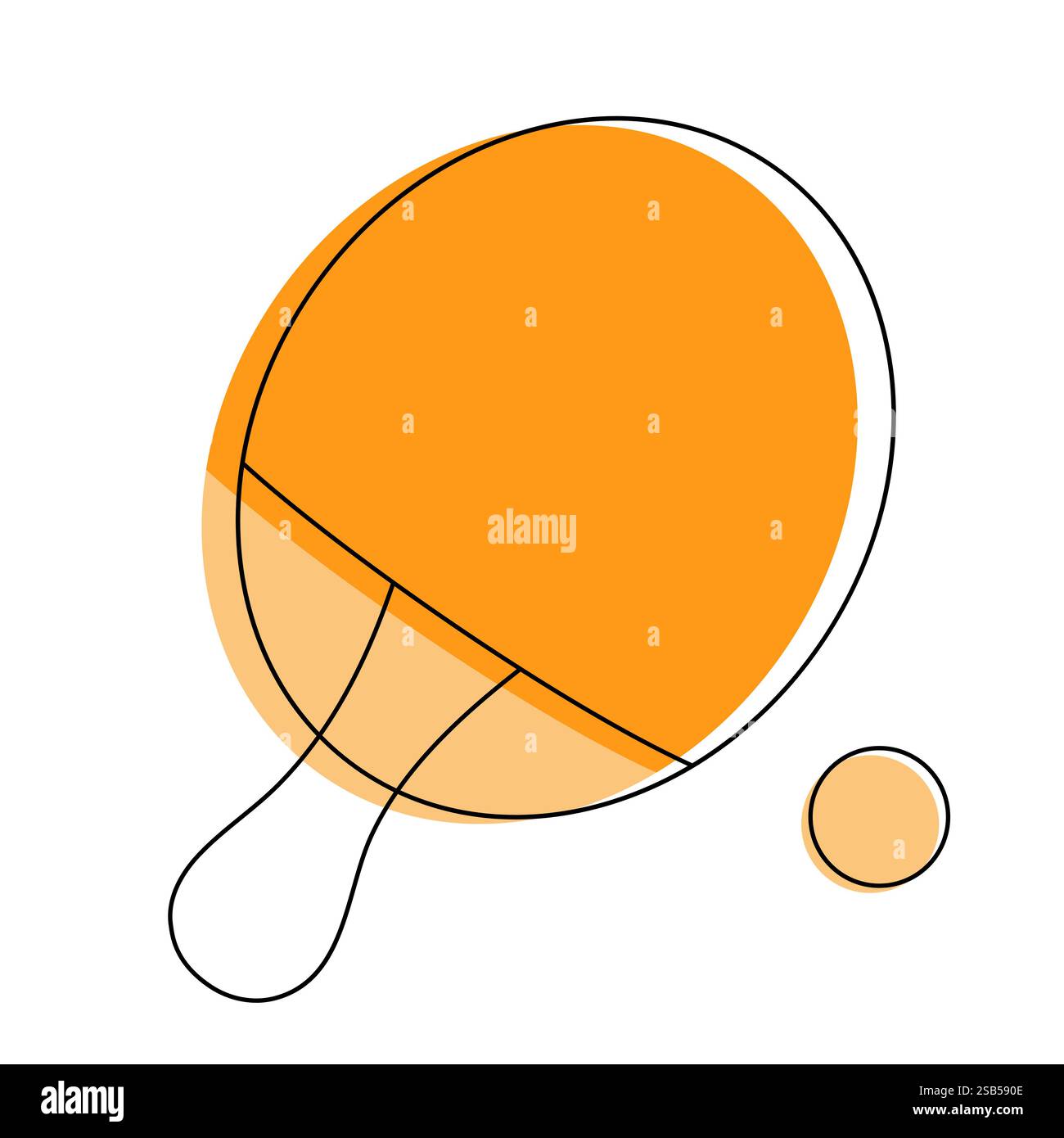 Detailed drawing of a tennis ball and racket, showcasing the main tools ...