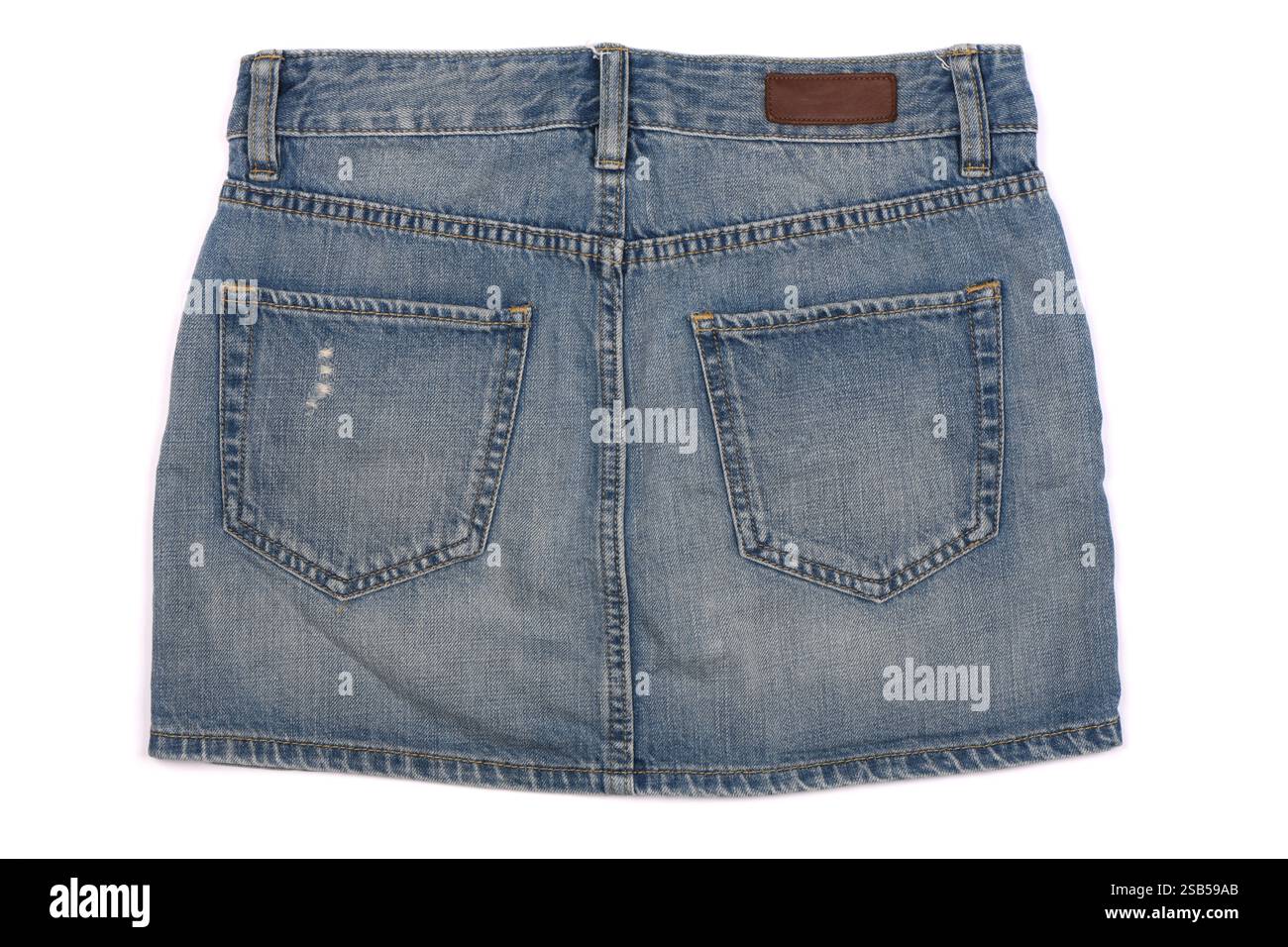 Blue denim mini skirt. Denim skirt isolated on white background. Jeans ...