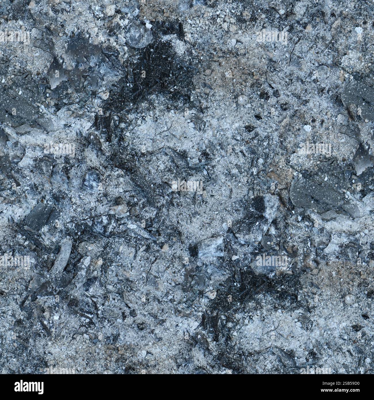 Seamless texture. Black ash charcoal from oven background texture, gray wood ash coal in ...