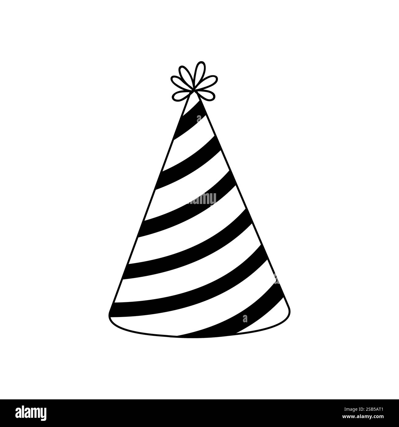 Classic party hat featuring black and white stripes designed for ...