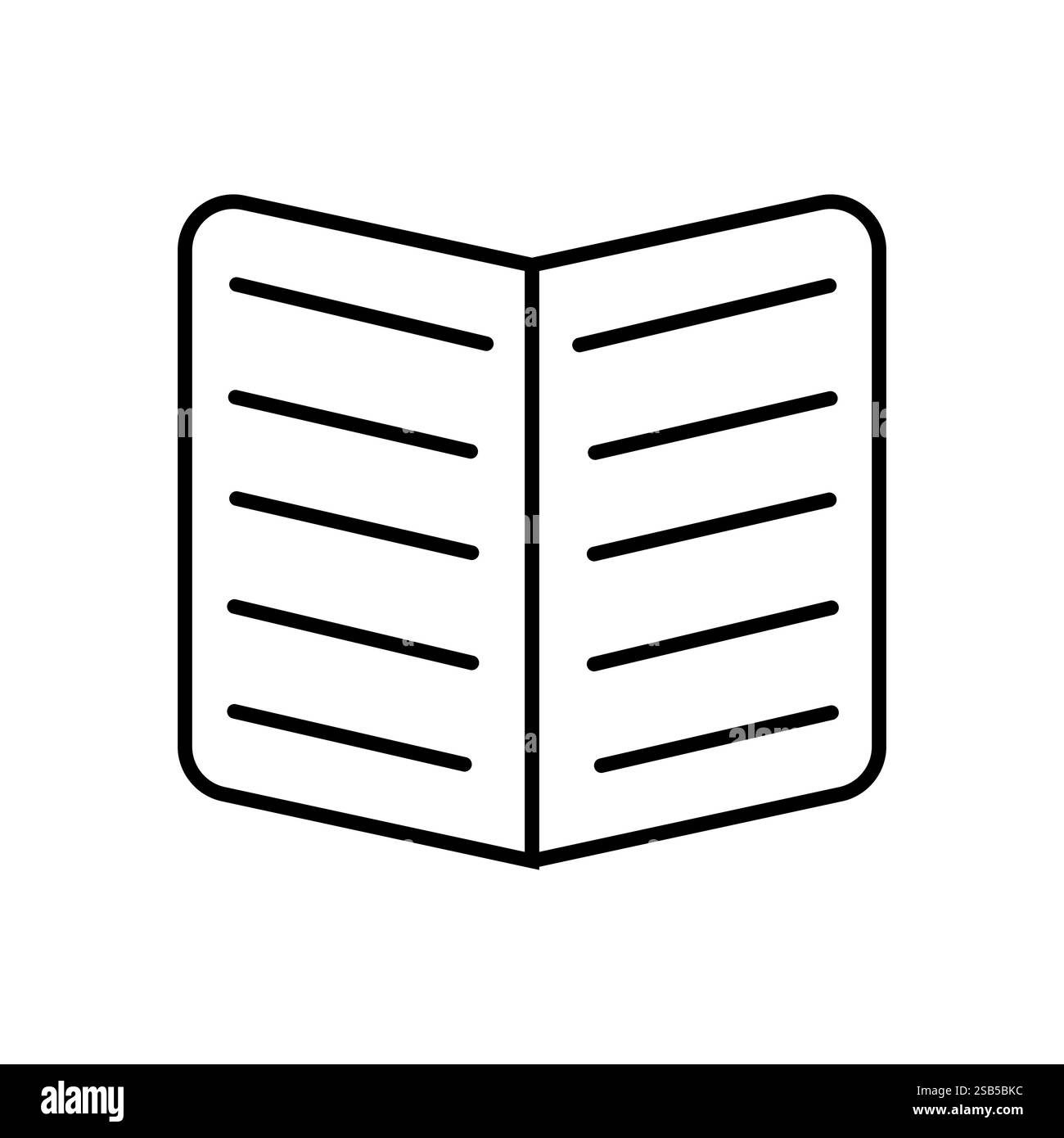 An outline of a book, open with pages facing the viewer Stock Vector ...
