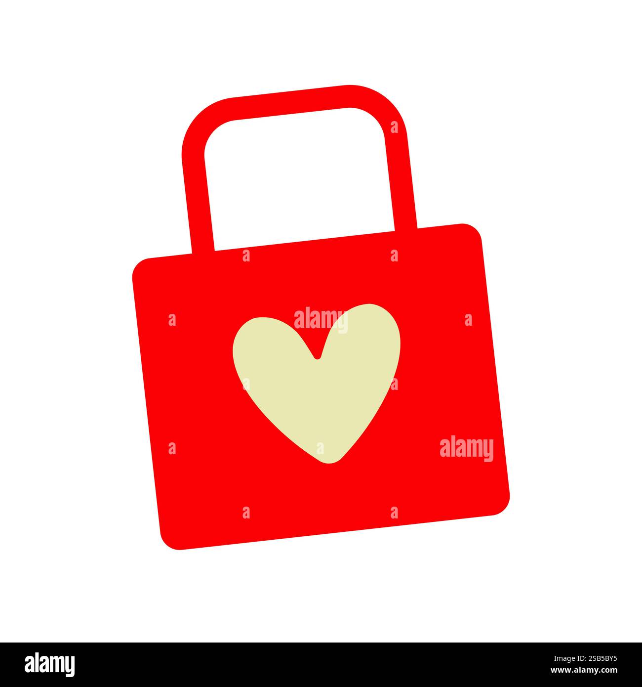 A red lock with a heart symbol illustrates the concepts of love ...