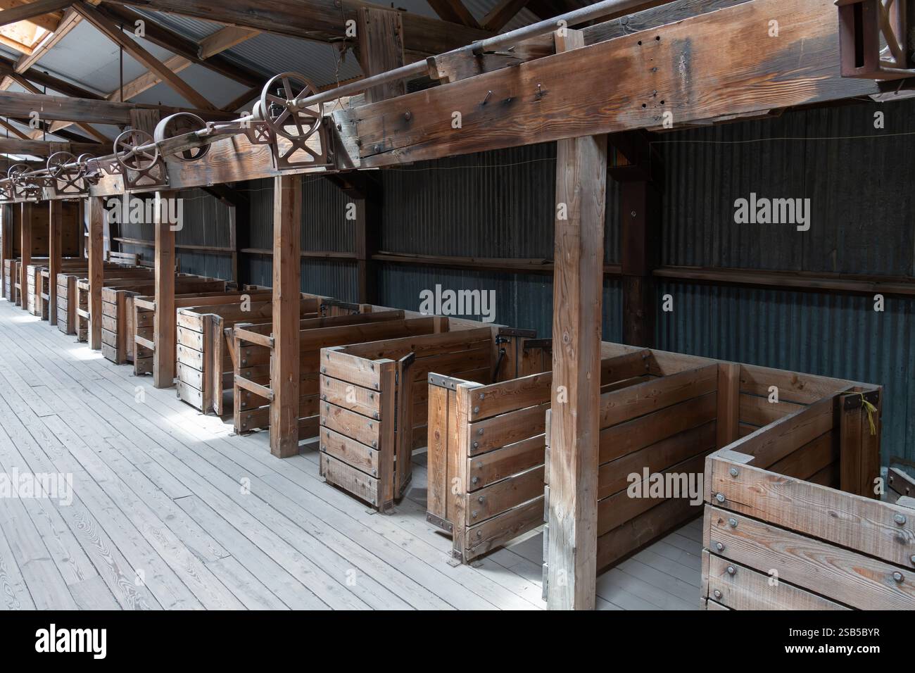 Sheep pens in the Fielding Garr Ranch in Antelope Island State Park ...