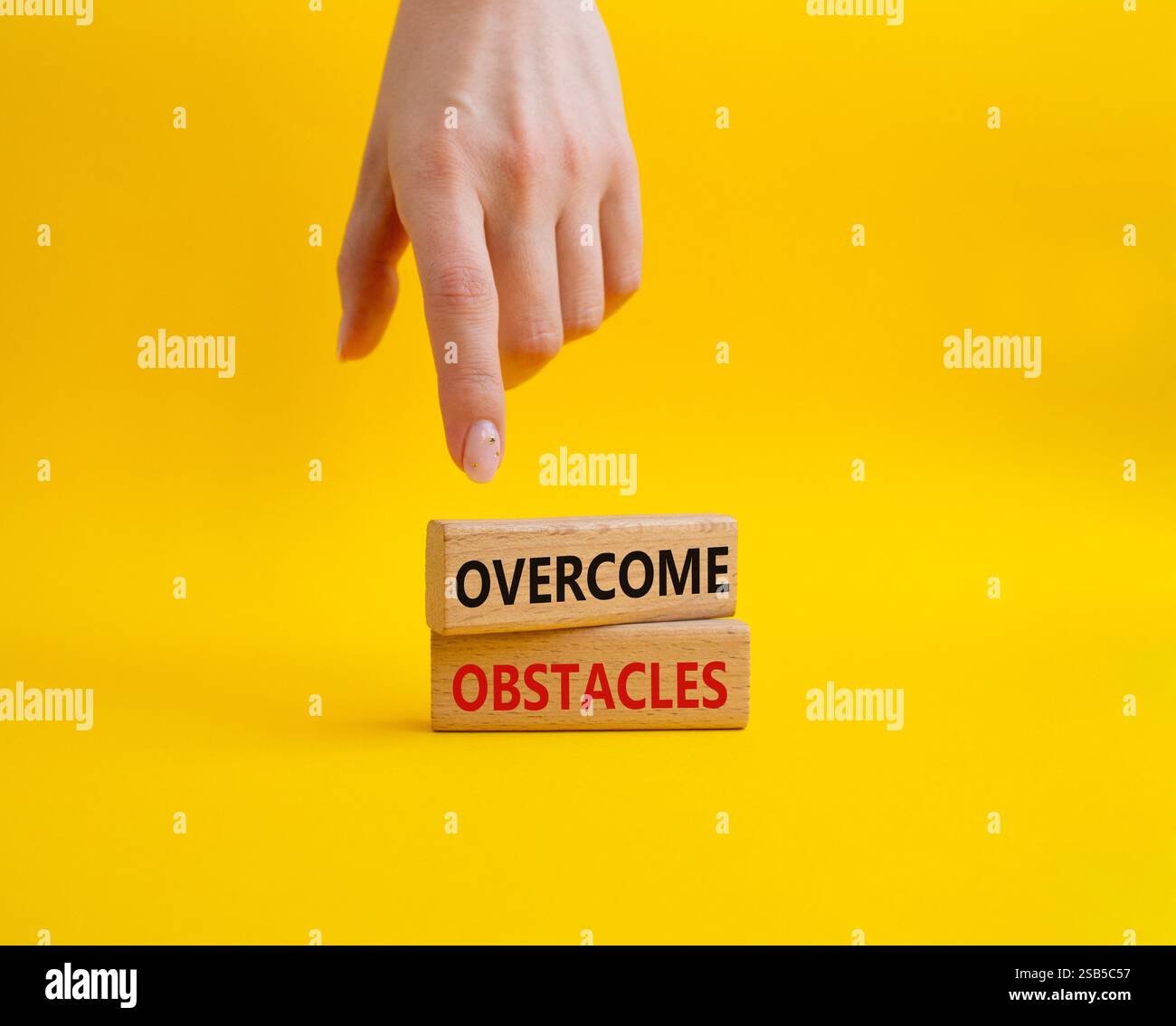 Overcome obstacles symbol. Concept words Overcome obstacles on wooden ...