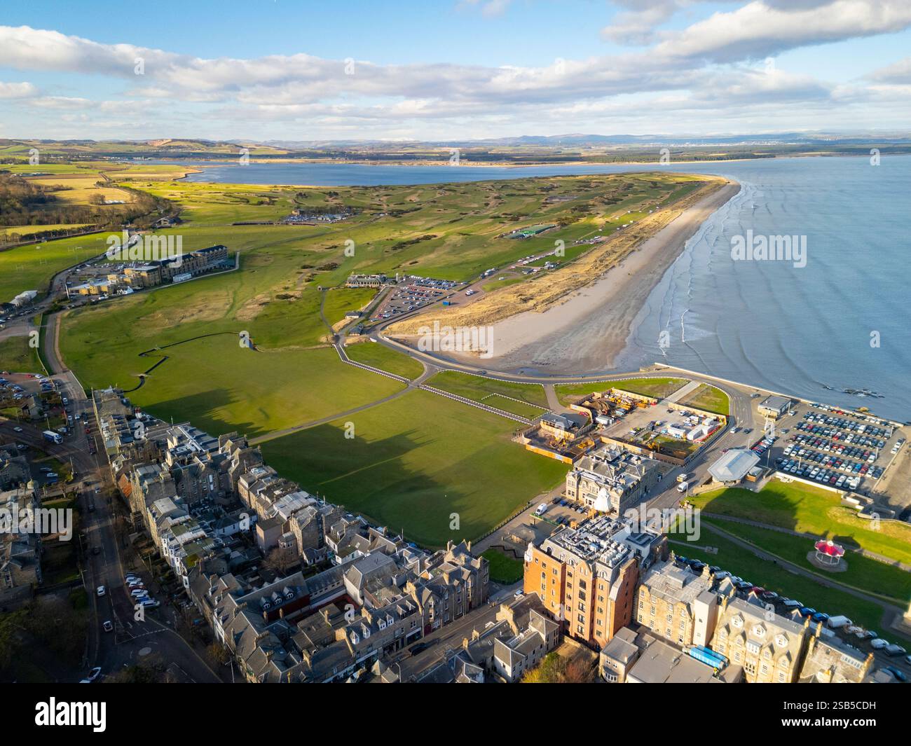 Aerial view of Old Course and other links golf courses at St Andrews ...