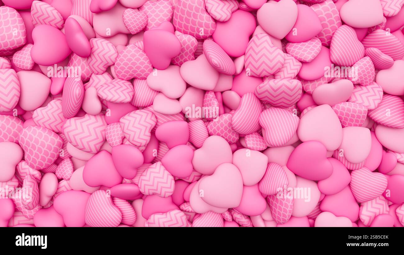 Light pink textured hearts background for Valentine's Day. Pile of ...