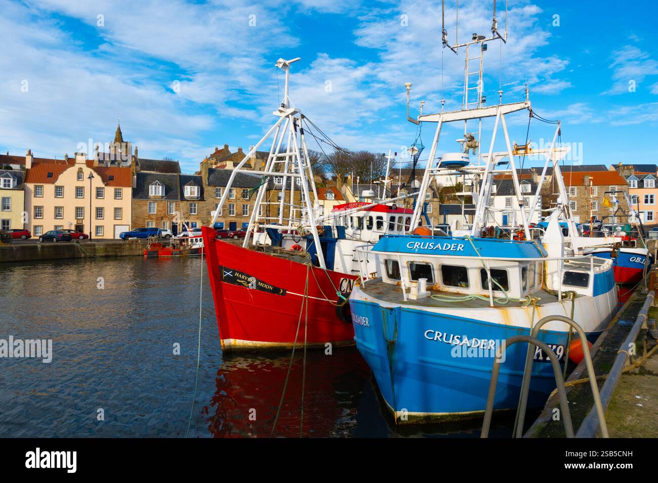 Fishing boats in harbour at Pittenweem, East Neuk of Fife, Scotland UK ...