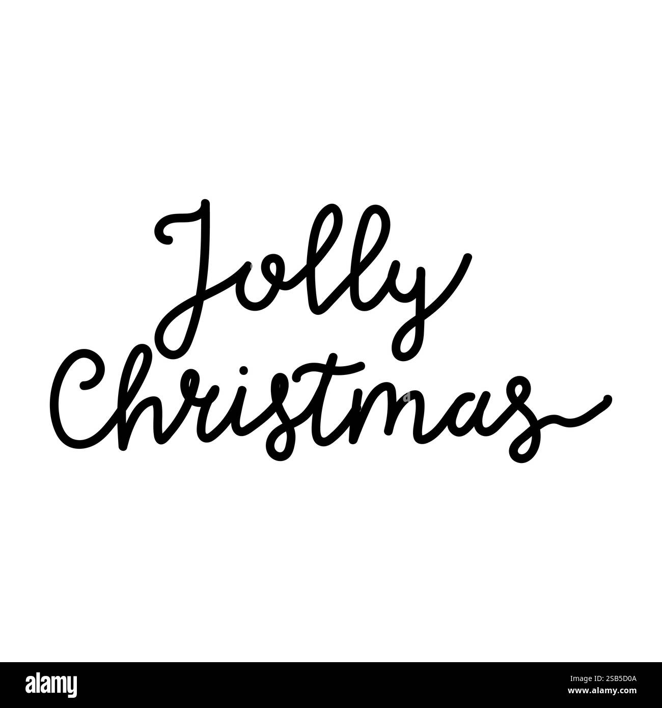 A stylish handwritten greeting displaying the phrase Jolly Christmas in ...