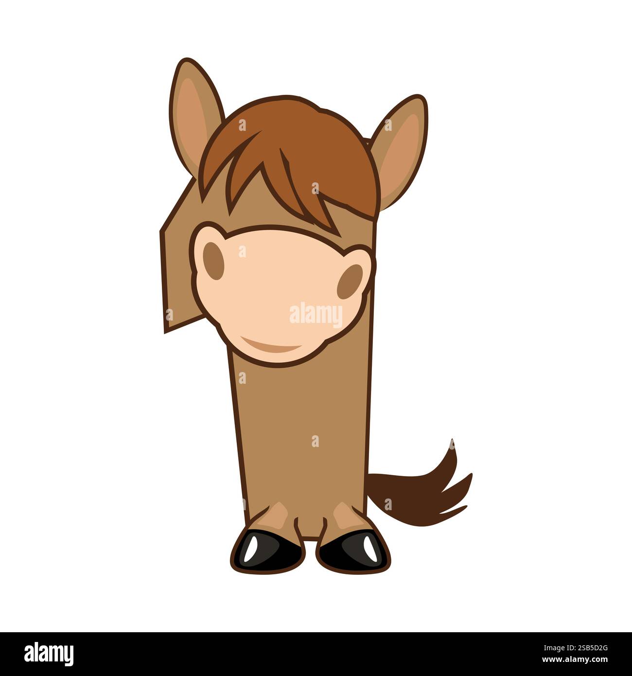Funny Character Horse Number 1, figure One. Cartoon of number with a ...