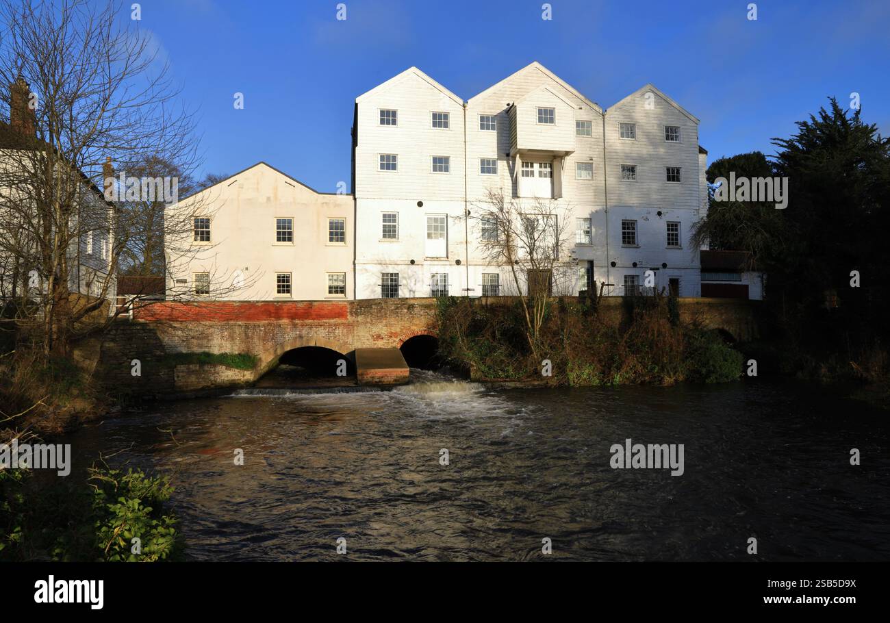 A view of the (former) watermill on the River Bure in North Norfolk at ...