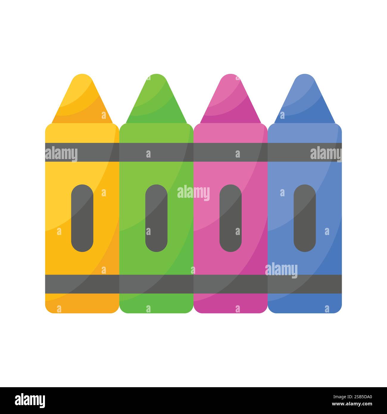 Grab this amazing icon of crayon colors, drawing tools, stationery ...