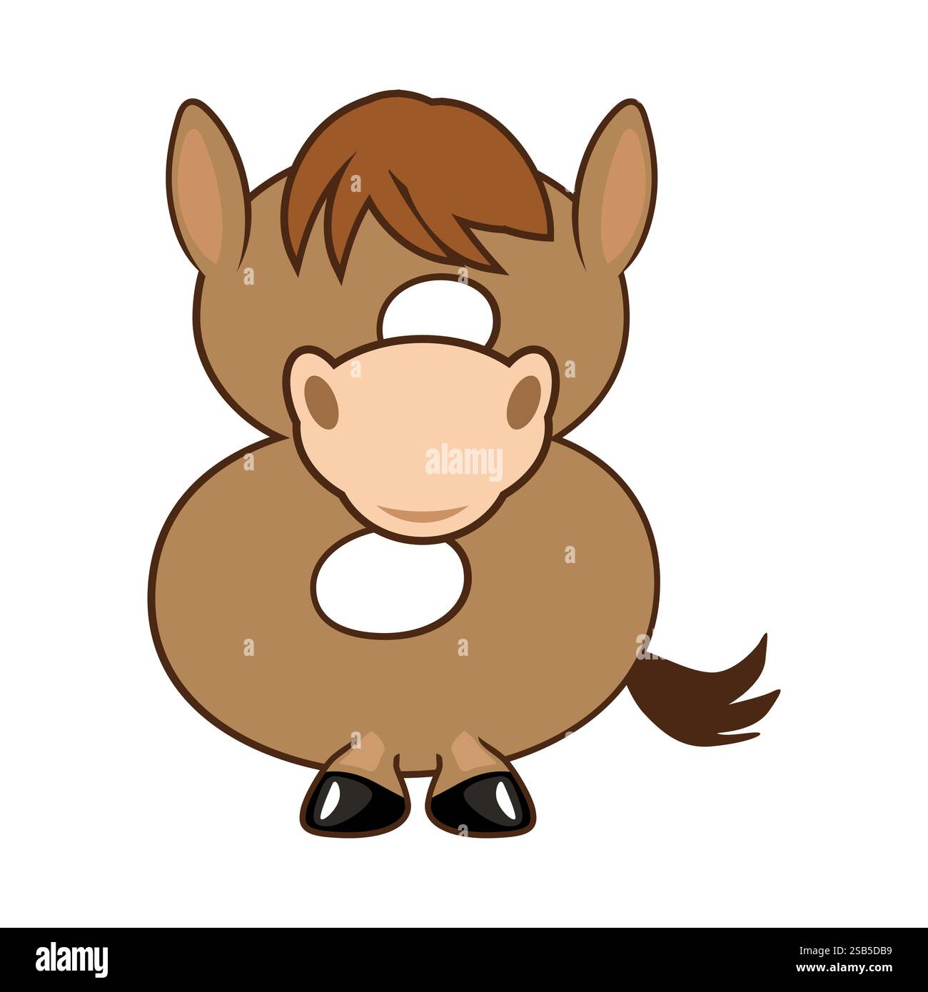 Funny Character Horse Number 8, figure Eight. Cartoon of number with a ...