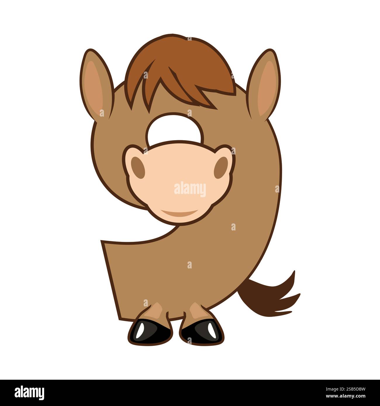 Funny Character Horse Number 9, figure Nine. Cartoon of number with a ...