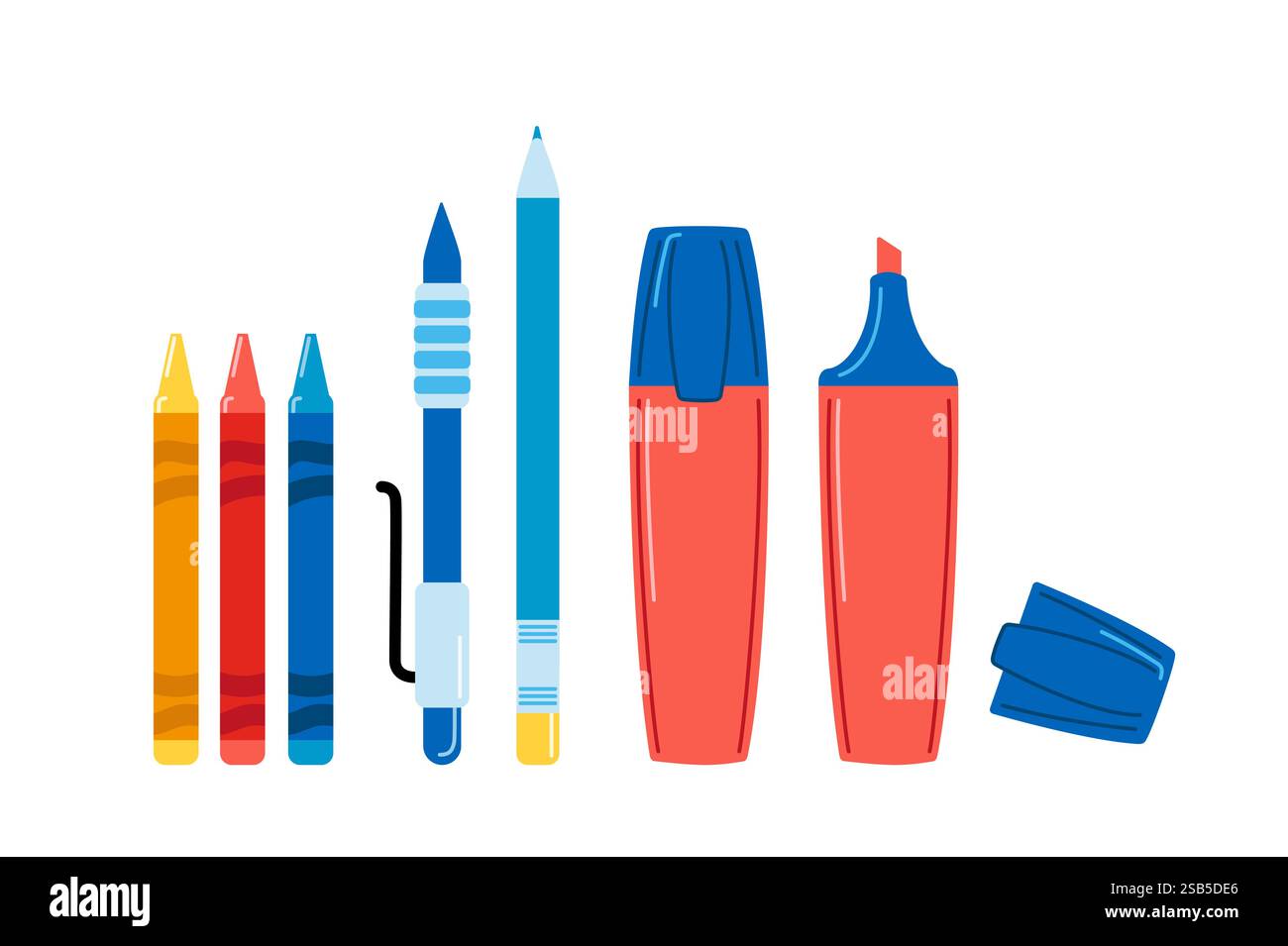 Several types of pens. Stationery. Vector illustration Stock Vector ...