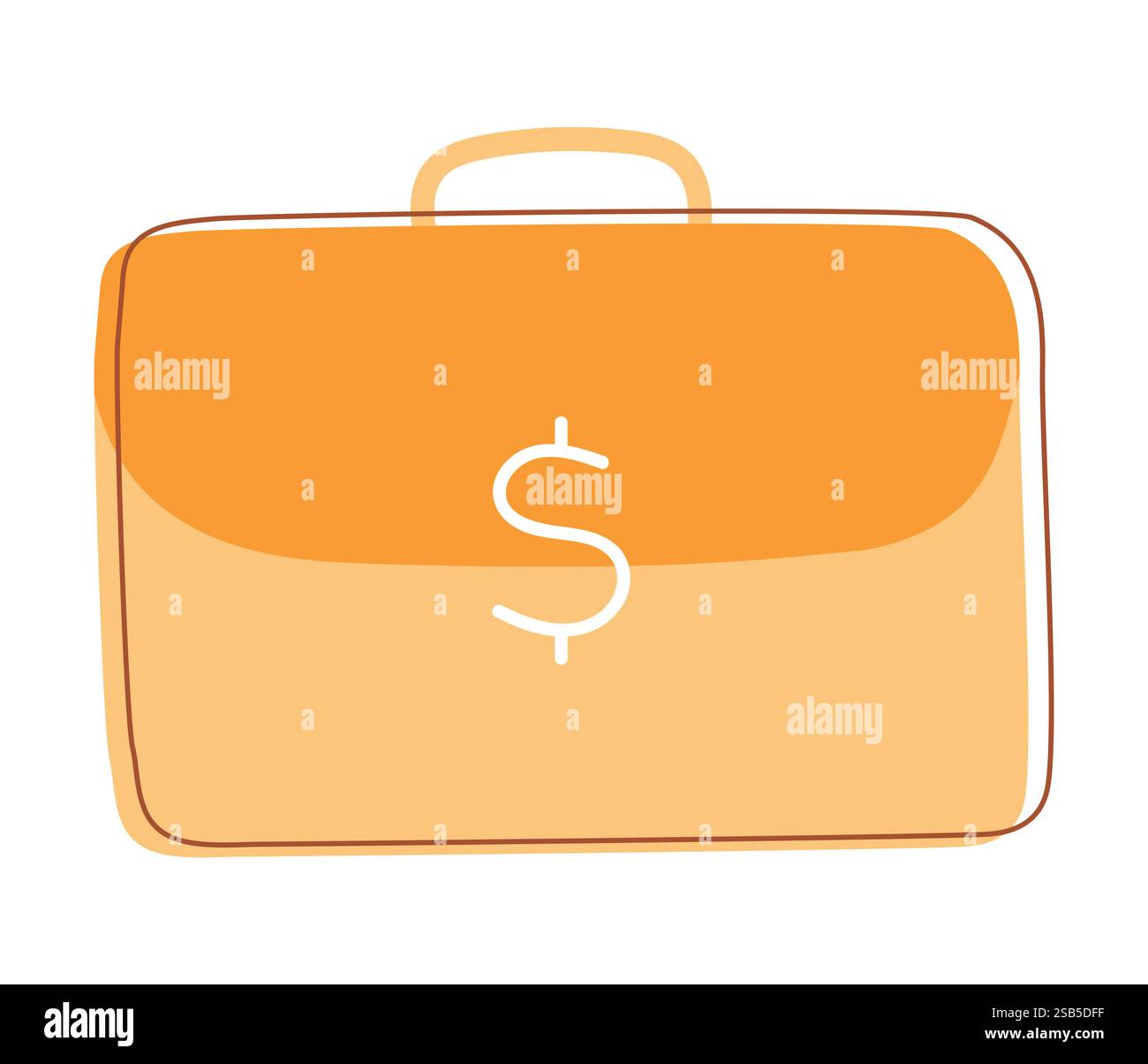 A black suitcase marked with a prominent dollar sign symbol. Vector ...