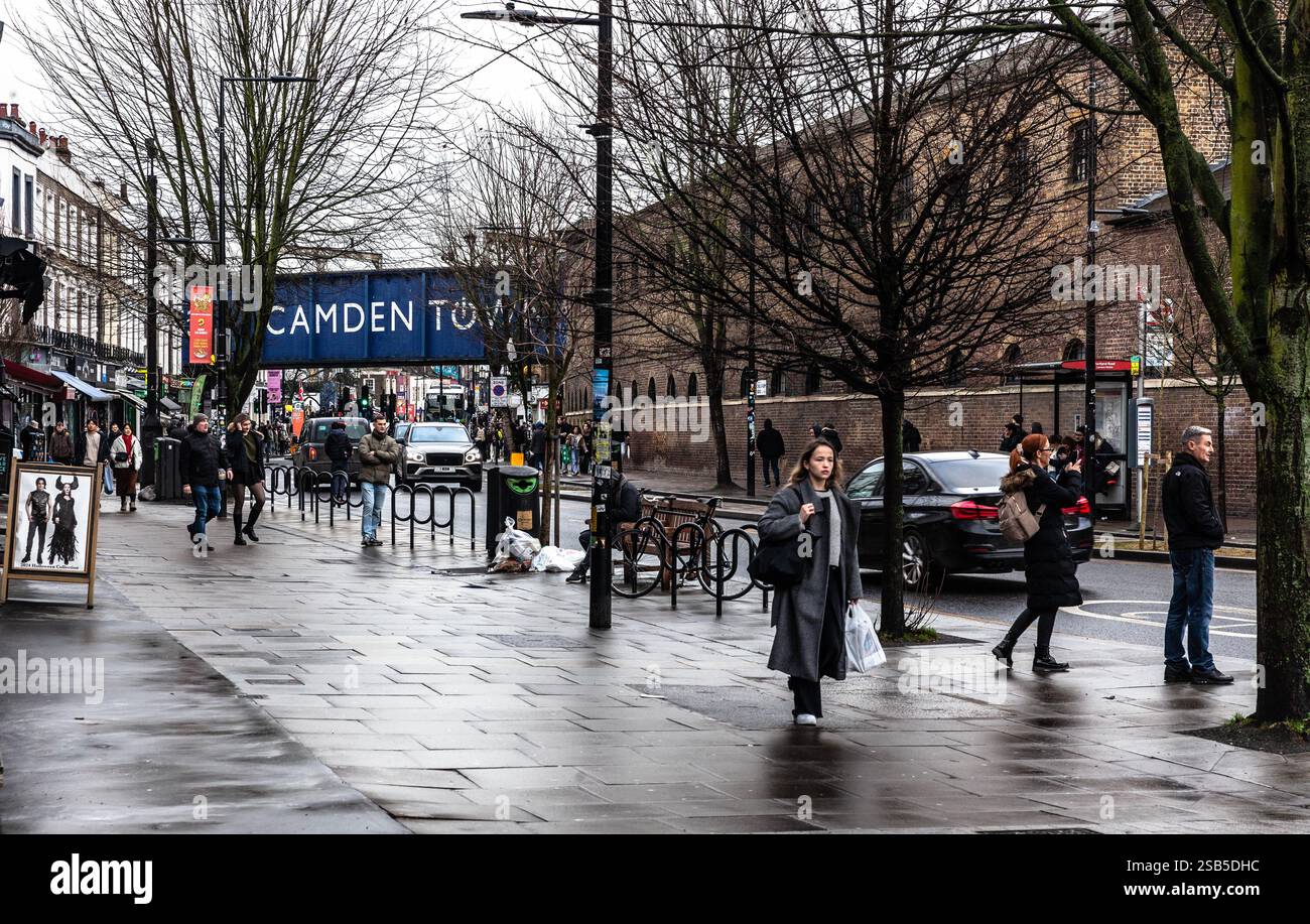 Street scene on Chalk Farm Road, Camden Town, London, England, UK Stock ...
