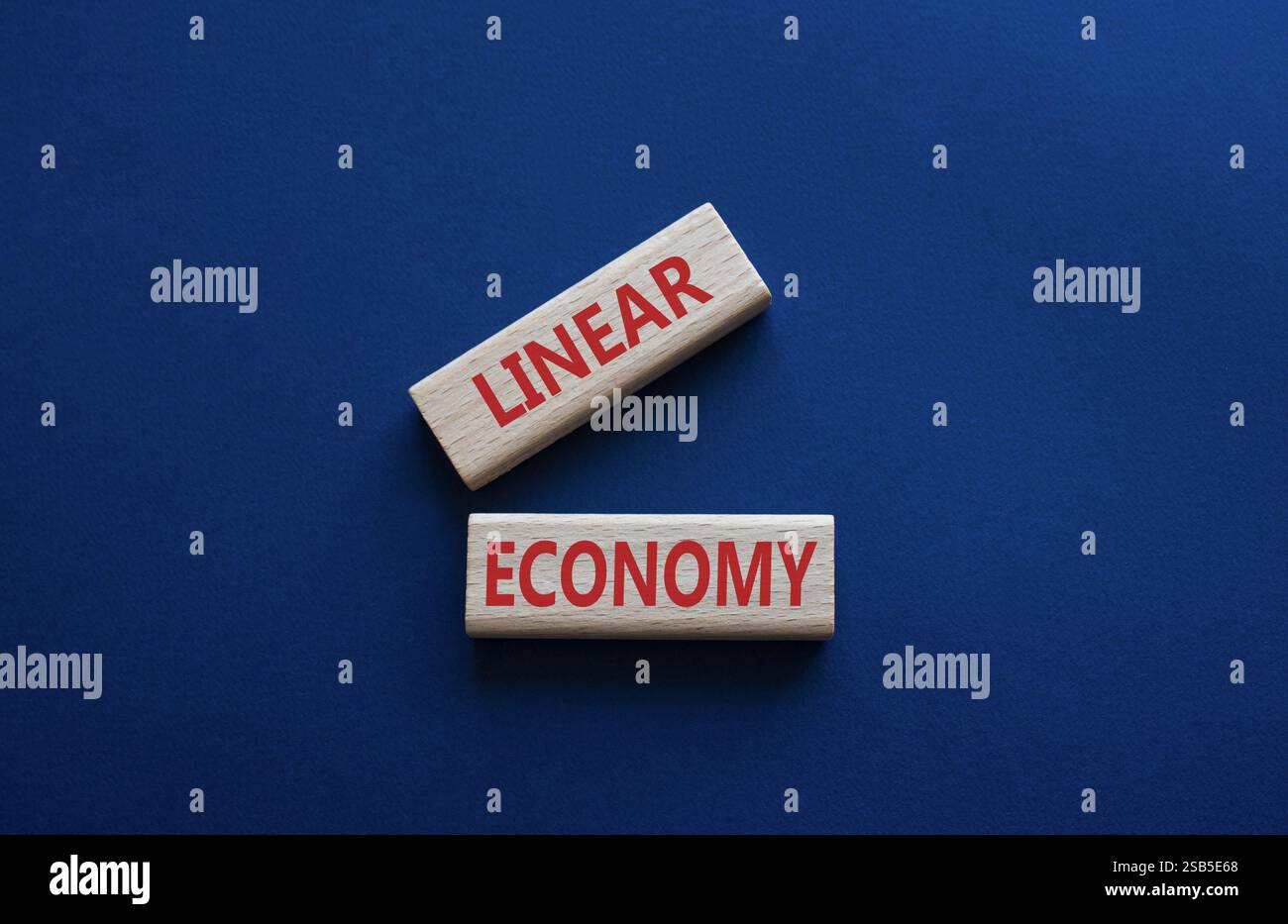 Linear Economy symbol. Concept words Linear Economy on wooden blocks ...