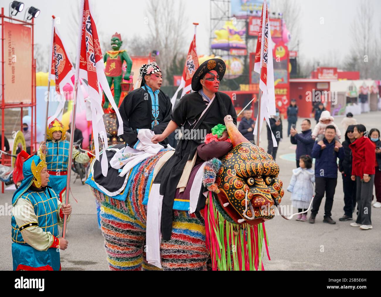 YUNCHENG, CHINA - FEBRUARY 1, 2025 - Folk artists perform "Stilt ...
