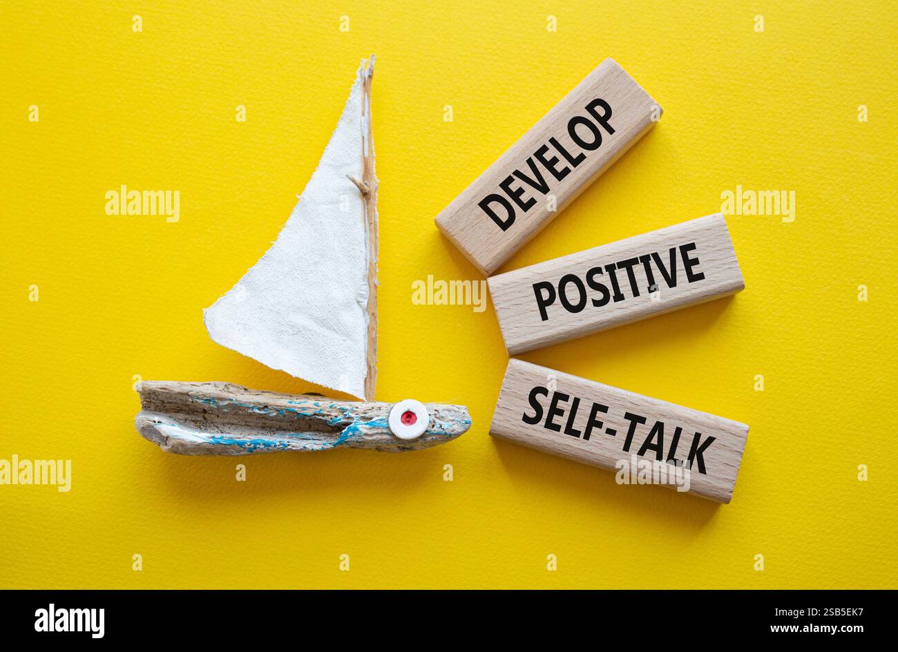 Develop positive self-talk symbol. Concept words Develop positive self ...