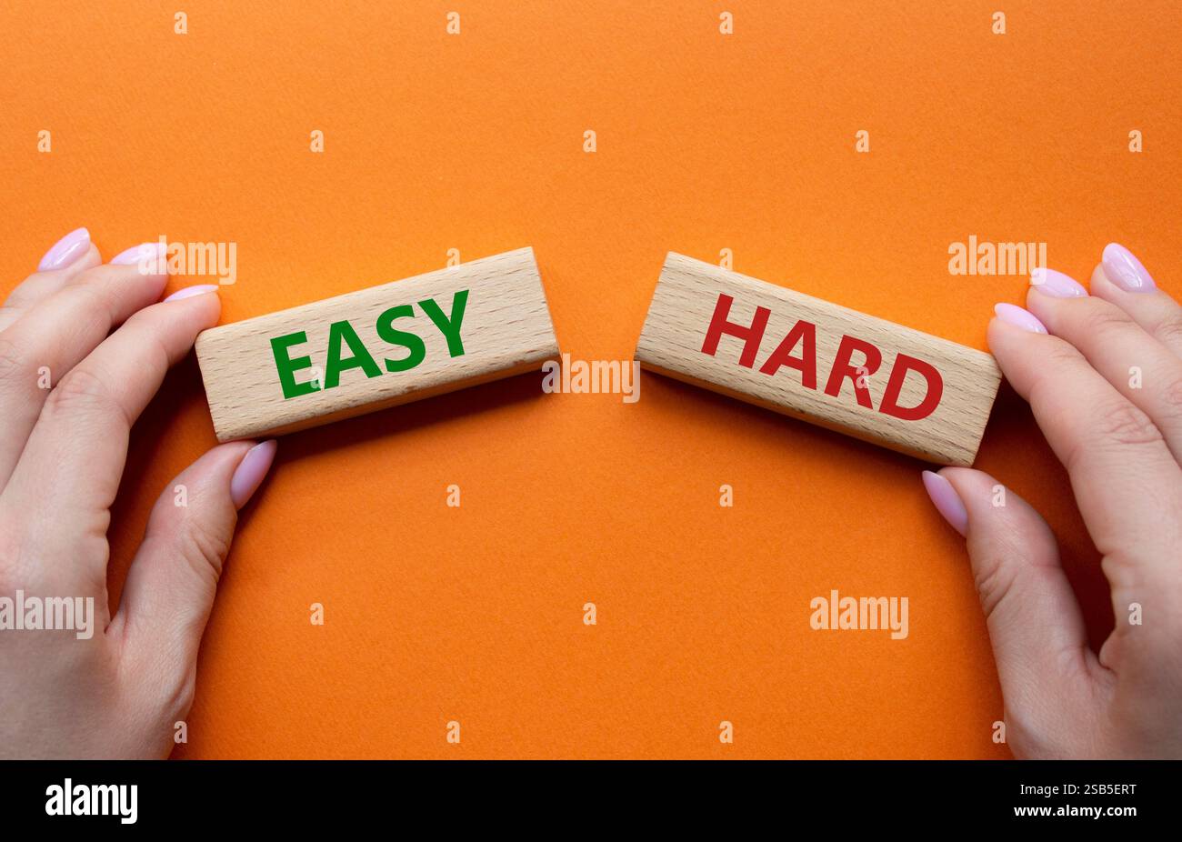 Easy or Hard symbol. Concept word Easy or Hard on wooden blocks ...
