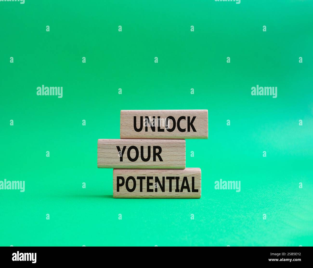 Unlock your Potential symbol. Wooden blocks with words Unlock your ...