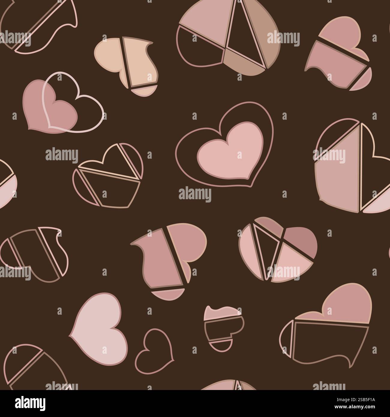 a pattern in the form of pastel hearts without a background Stock ...