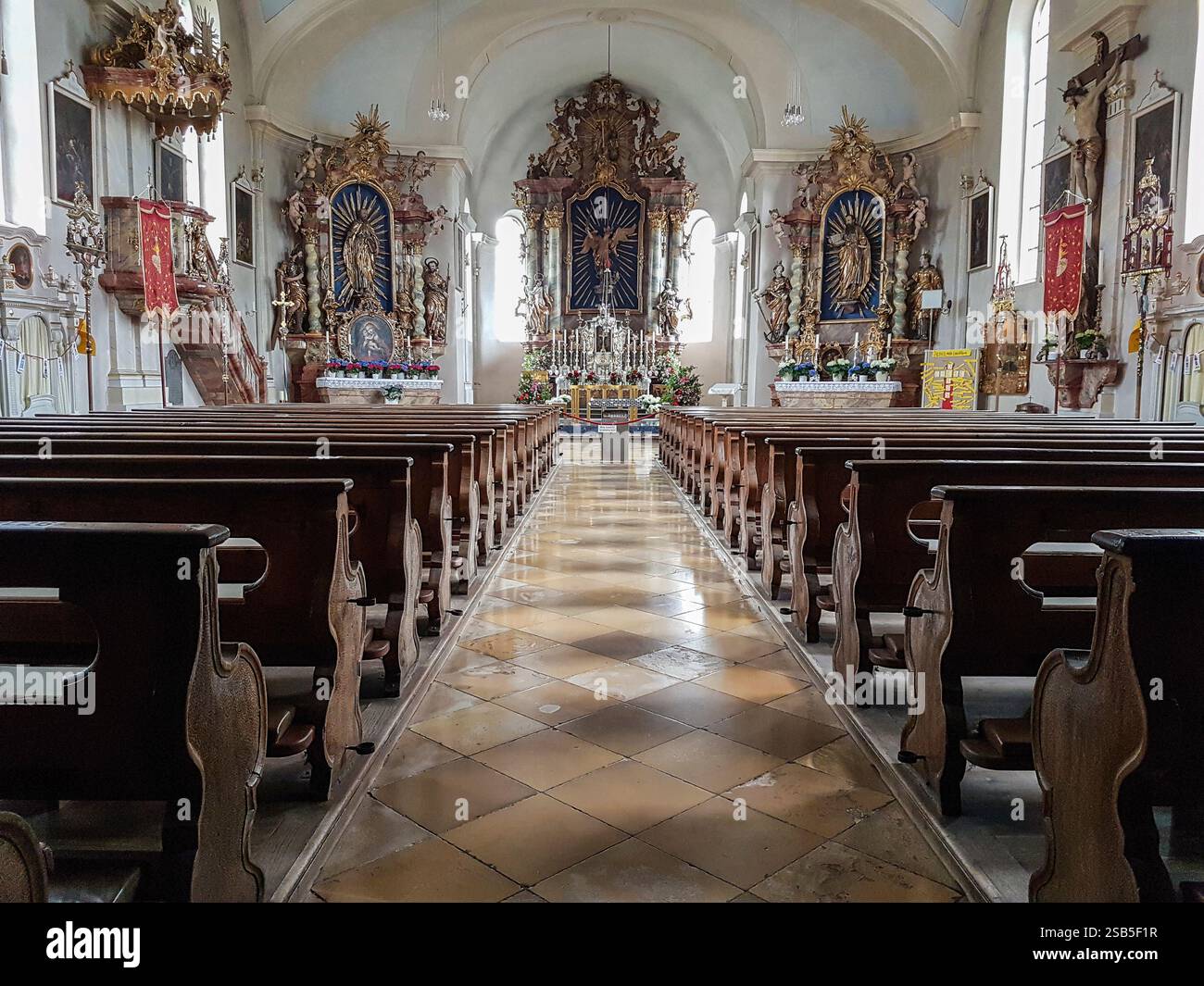 Pilgrimage church Maria Eck, Munich Way of St. James, Bavaria, Germany ...