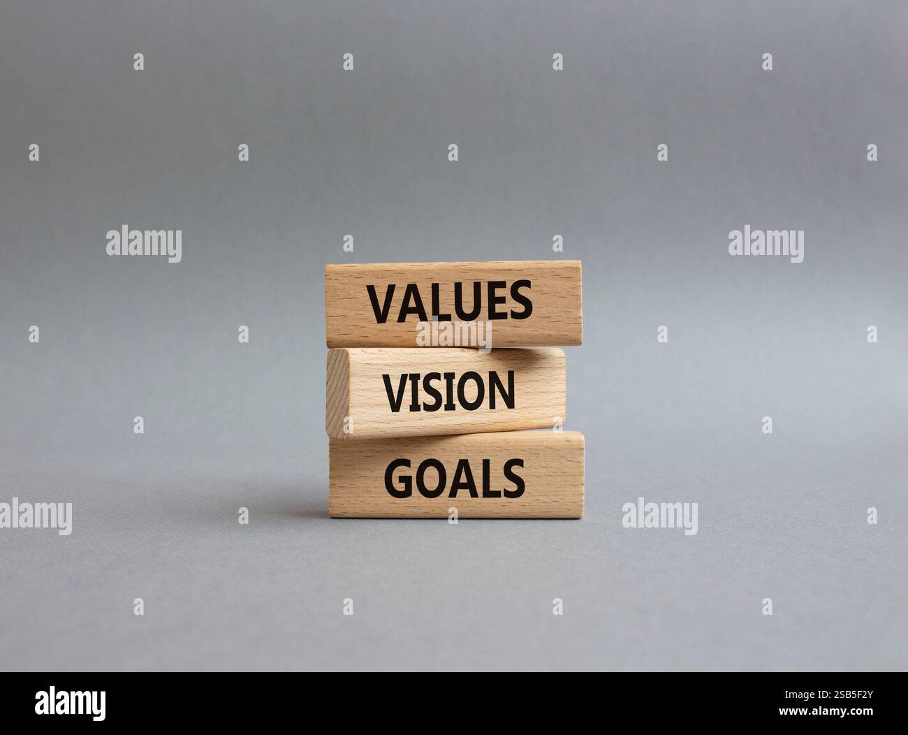 Values Vision Goals symbol. Concept words Values Vision Goals on wooden ...