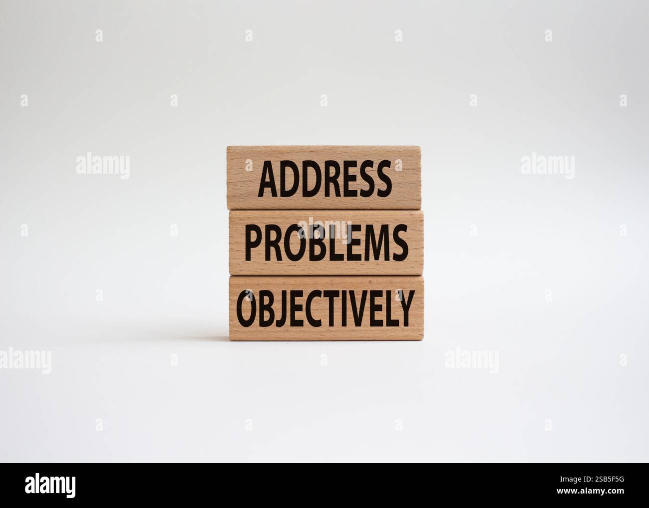 Address Problems Objectively symbol. Wooden blocks with words Address ...