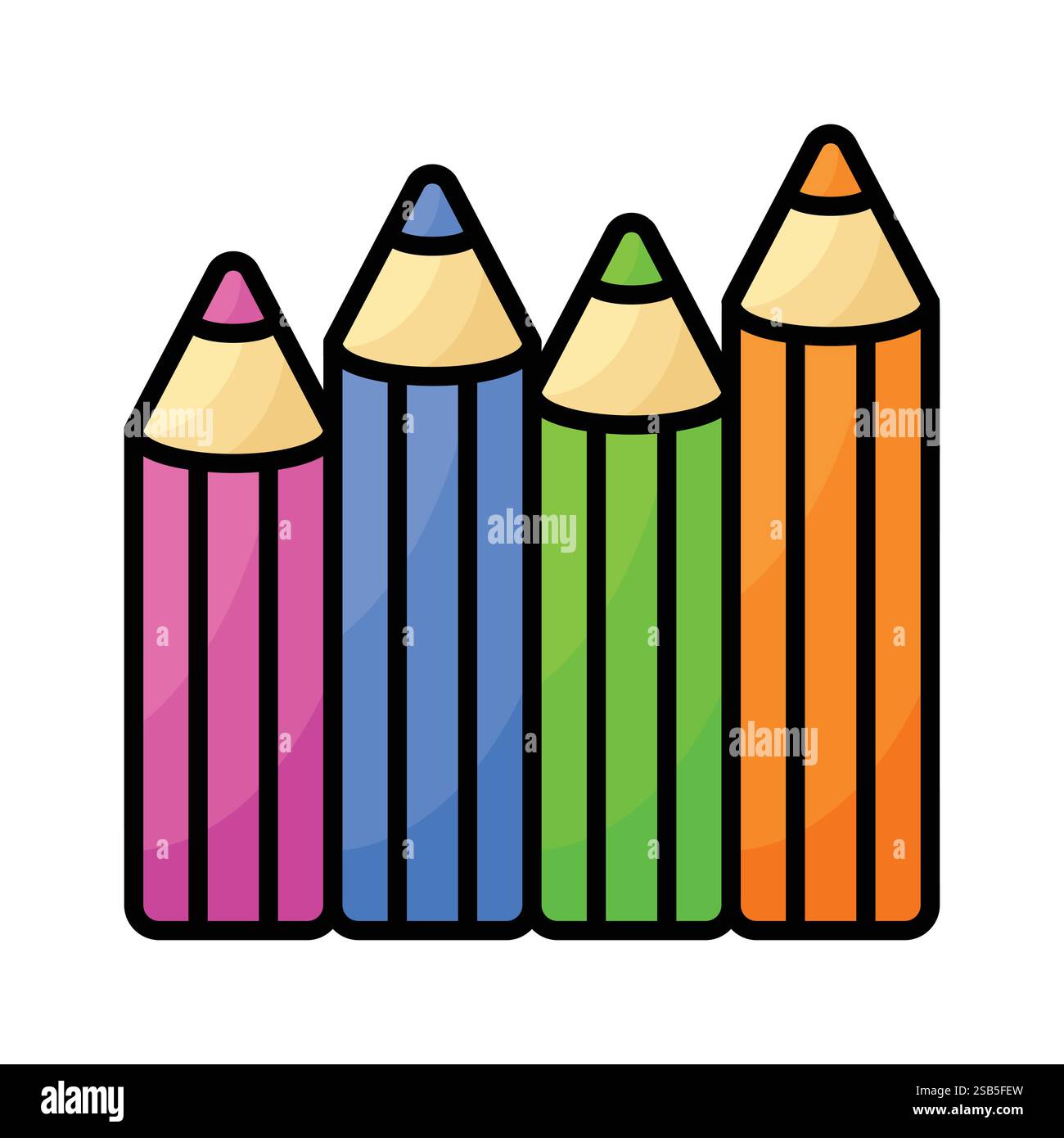 Grab this amazing icon of pencil colors, drawing tools, stationery ...