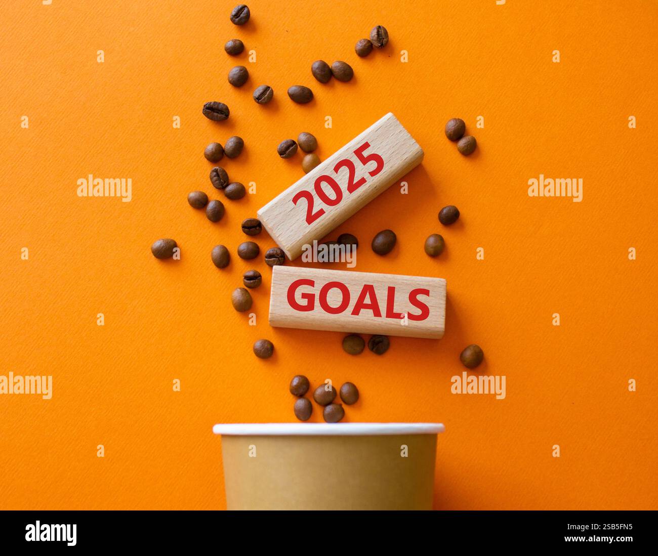 2025 Goals symbol. Concept word 2025 Goals on wooden blocks. Beautiful ...