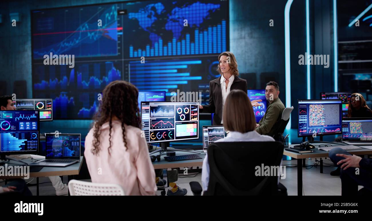 Analyzing KPI Dashboard Graphs in a Diverse Business Classroom Stock ...