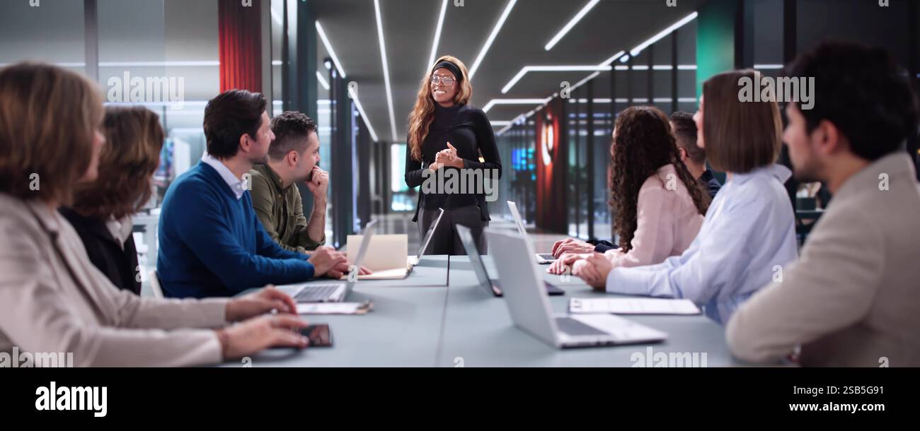 Corporate Manager Leading Multicultural Team in Business Training ...