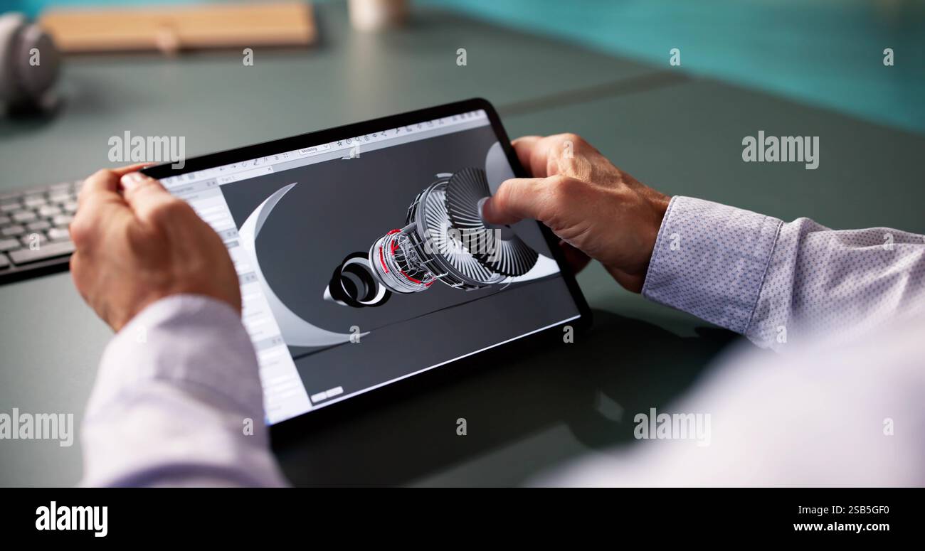 3D Software Engineer Developing Engineering Design Models Stock Photo ...