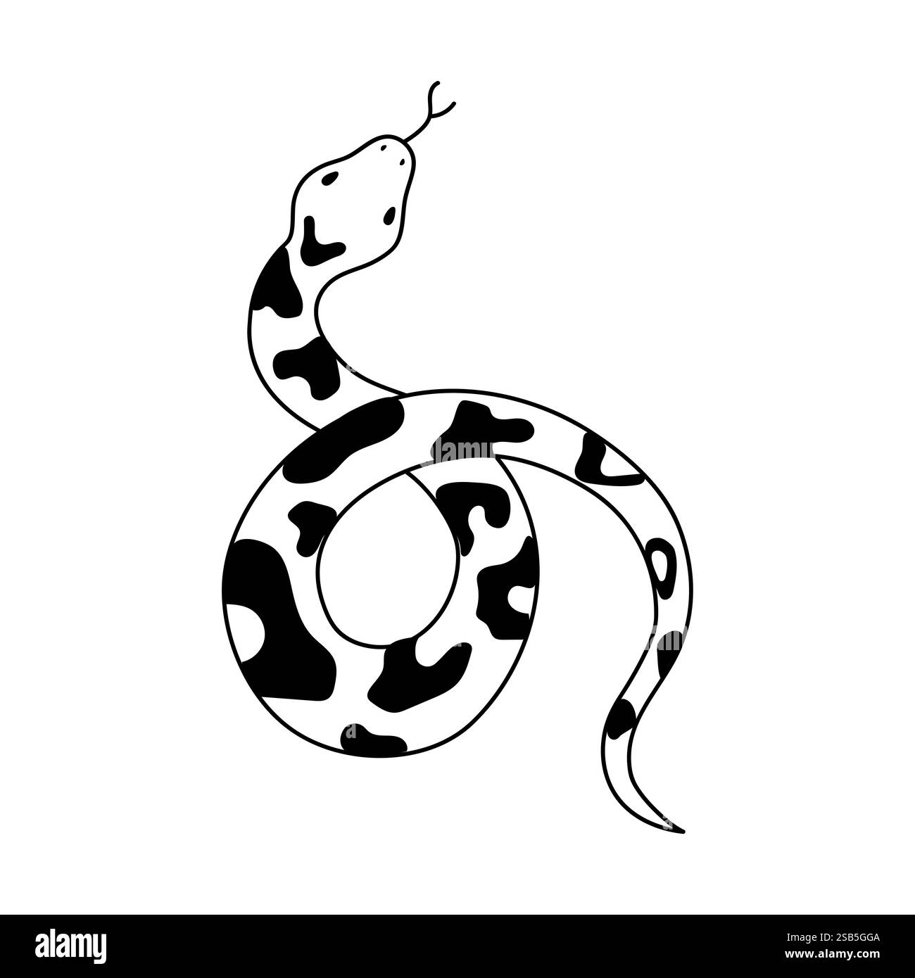 Vector isolated element, snake. Hand drawn doodle. Vector illustration ...