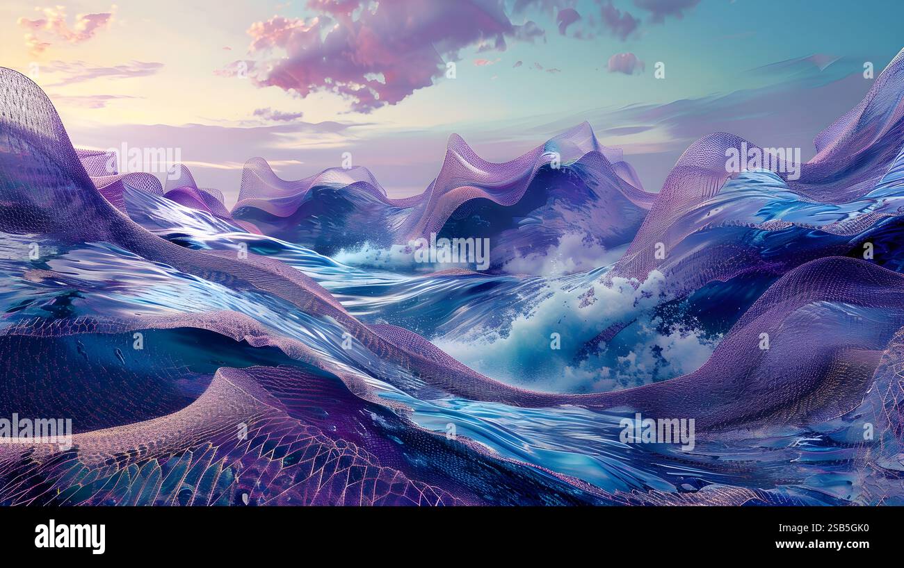 This stunning digital artwork depicts a surreal and captivating ...