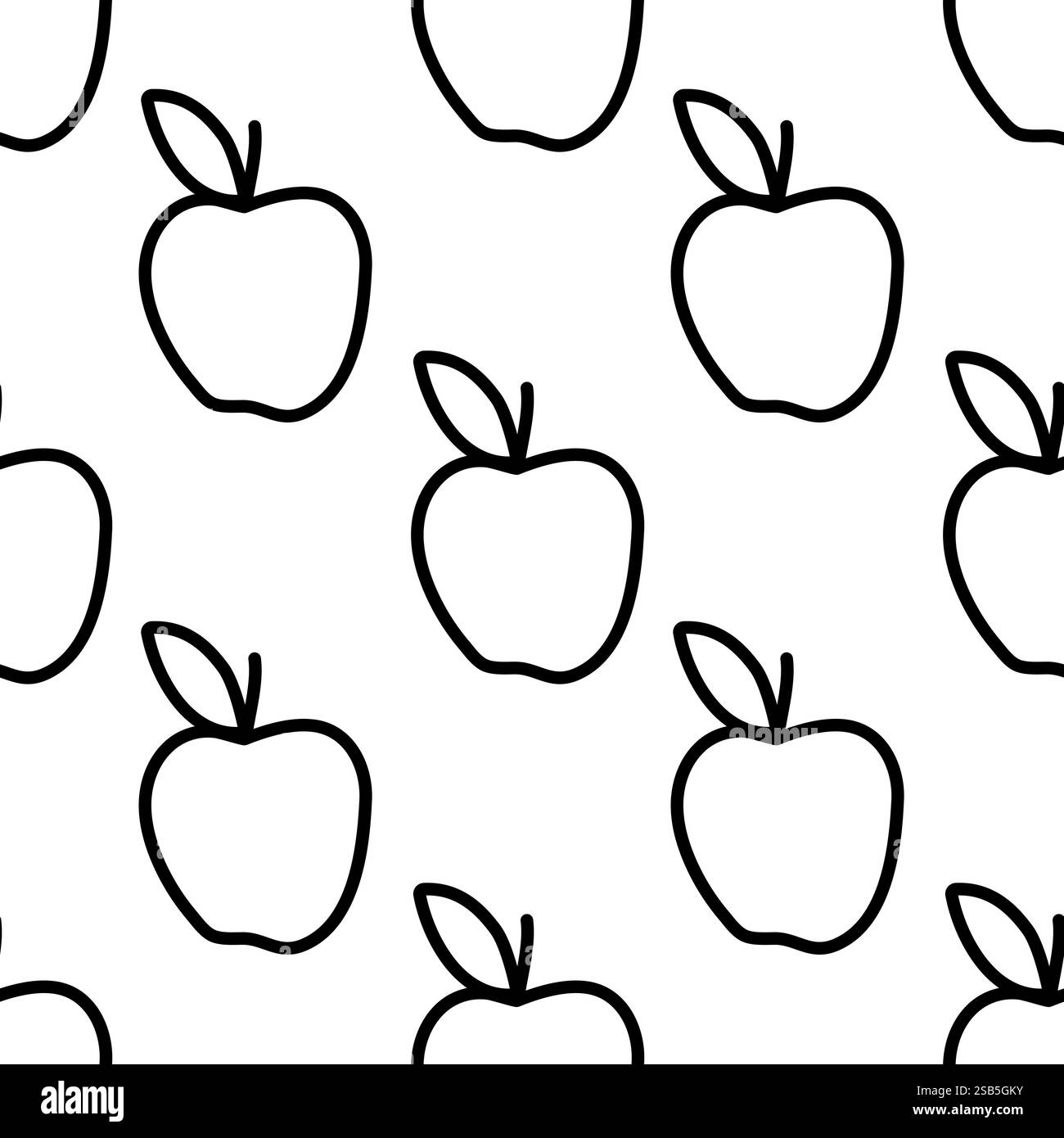 Apples fruit icon outline Cut Out Stock Images & Pictures - Alamy