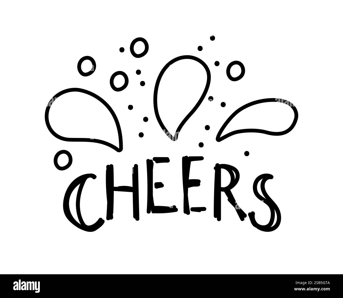 Cheers Merry Christmas Lettering. Phrase. Vector illustration Stock ...