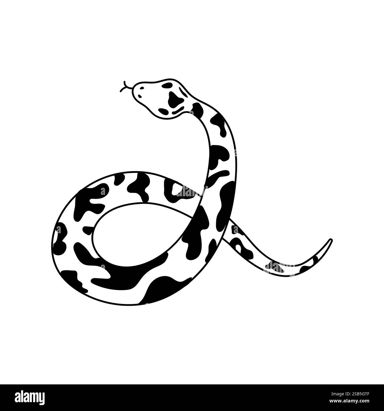 Vector isolated element, snake. Hand drawn doodle. Vector illustration ...