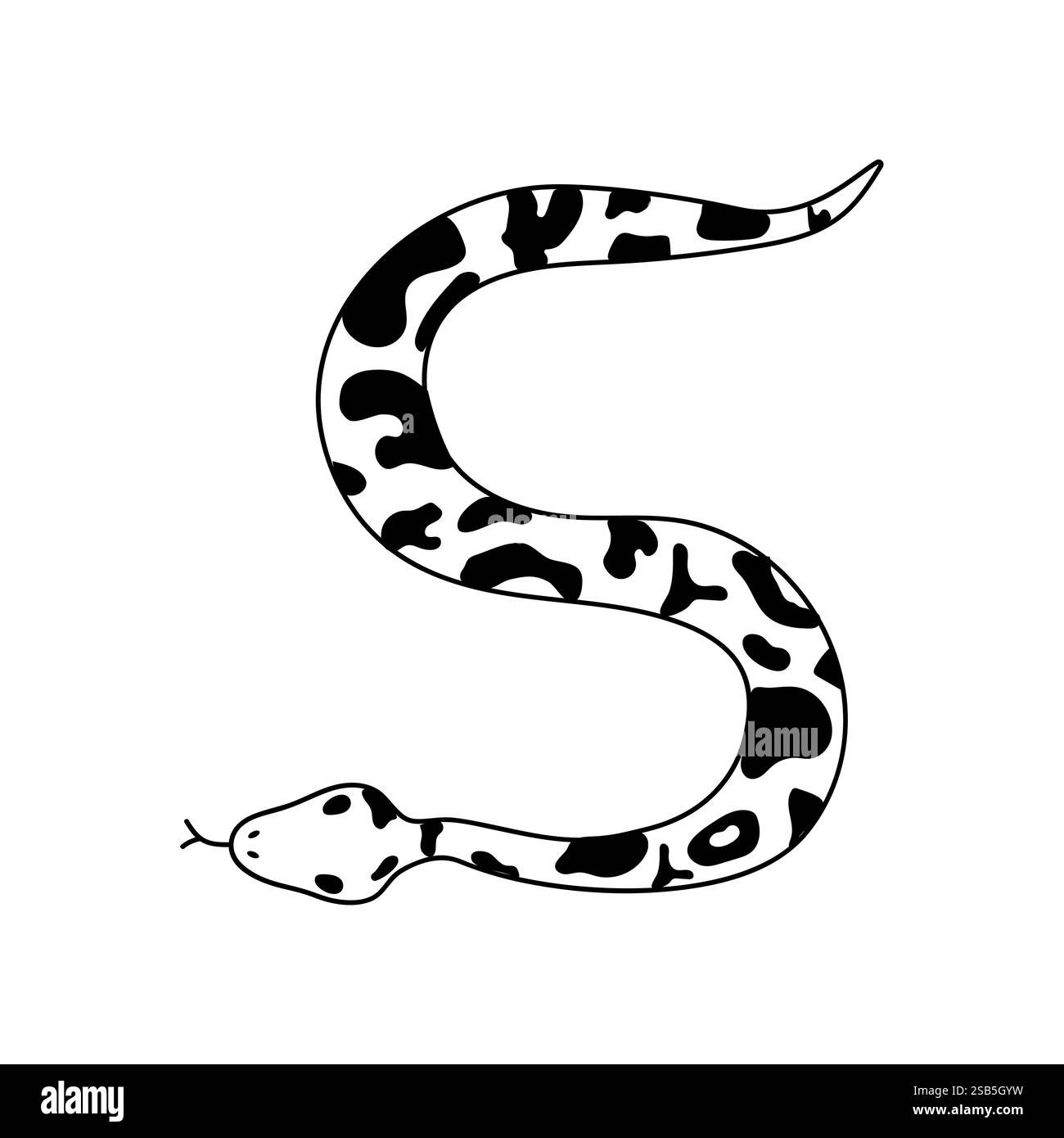Black writhing snake icon. Simple illustration of black writhing snake ...
