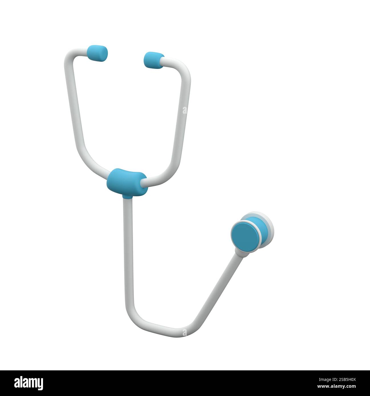 Medical stethoscope with blue detailing on a white background, 3d ...
