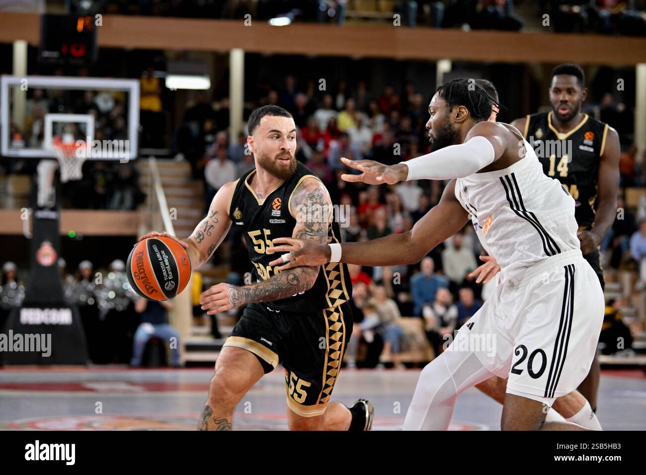 Monaco, Monaco. 25th May, 2024. Monaco player #55 Mike James and #14 ...
