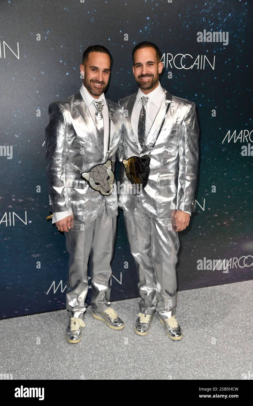 Tim und Timo D. bei der MARC CAIN FASHION SHOW im Rahmen der Berlin ...