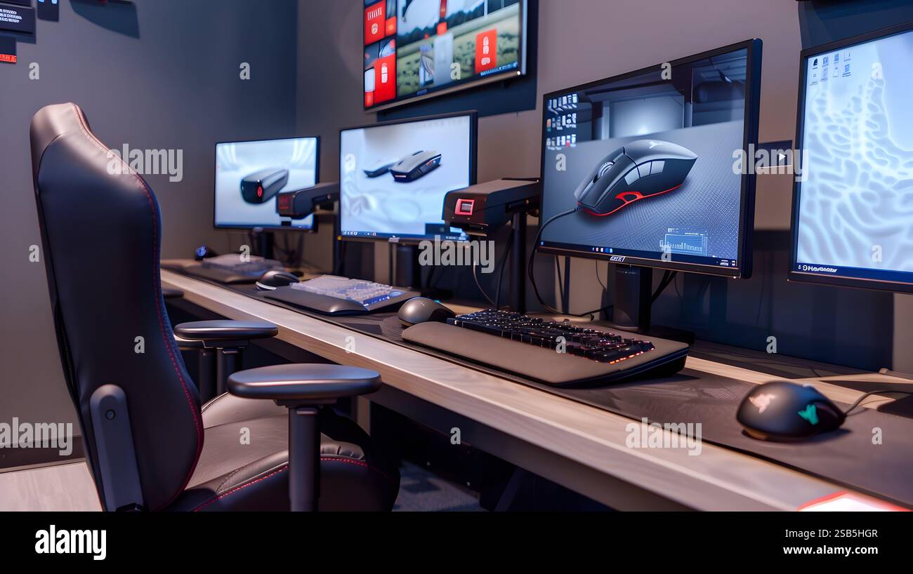 This image showcases a display of various ergonomic office equipment ...