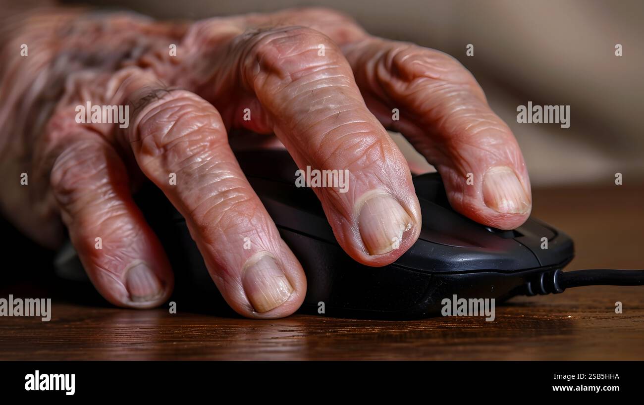 This close-up image captures the painful experience of a hand ...