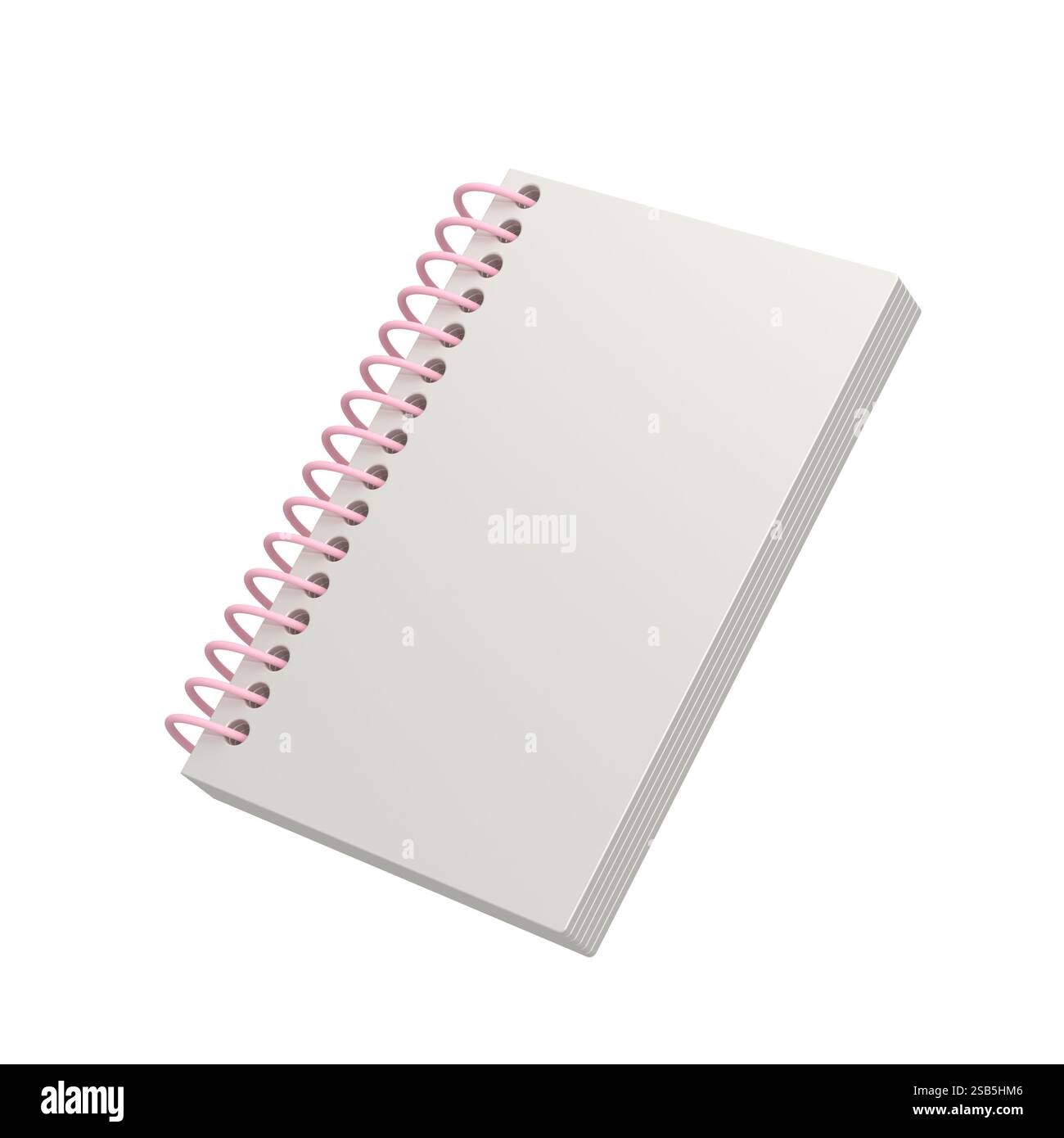 Workbook with spring on white background. 3d render Stock Photo - Alamy