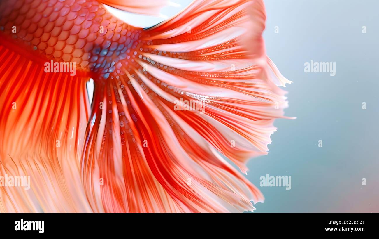 A macro captures the intricate beauty of a betta fish's tail, revealing ...